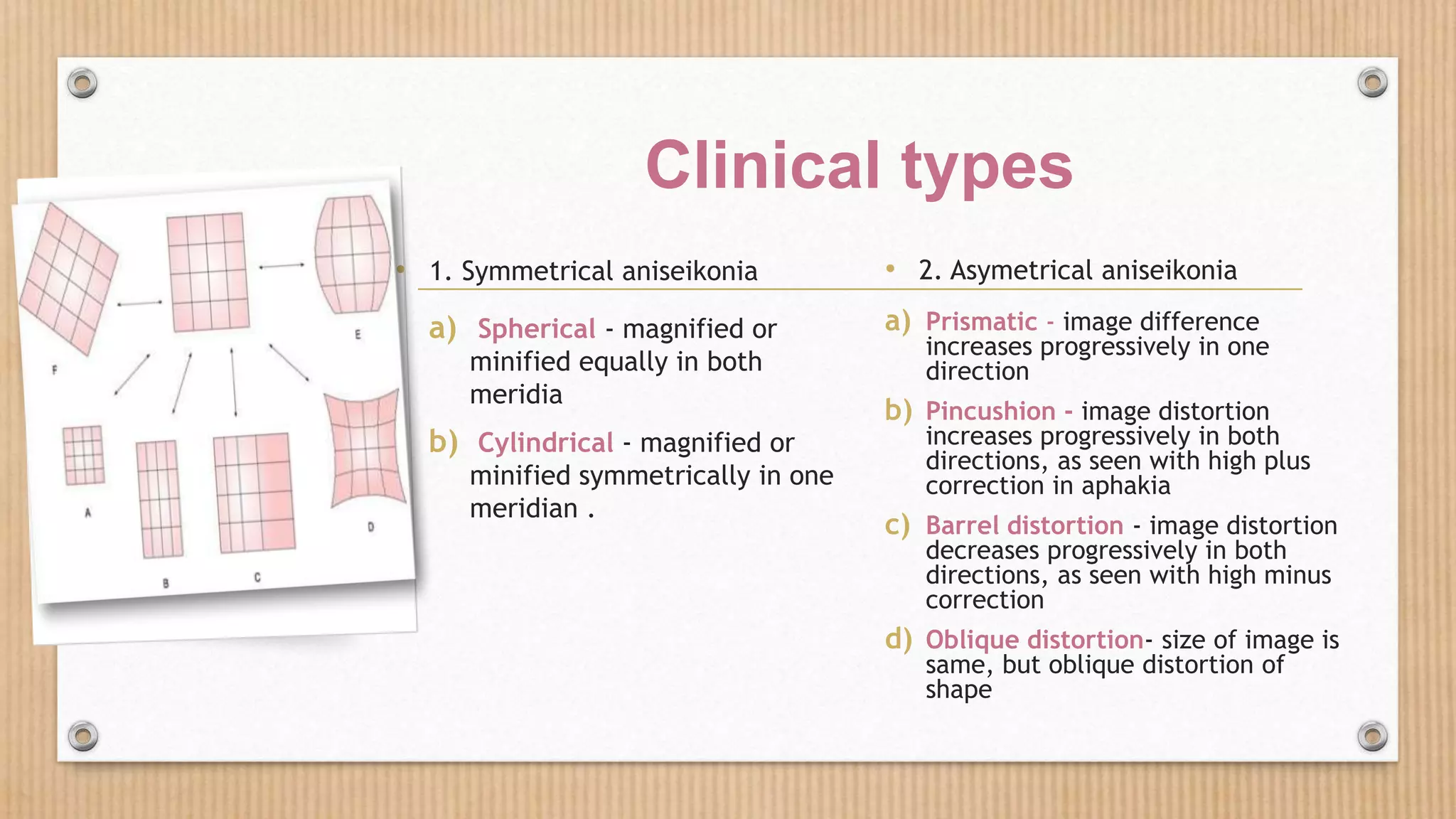Aniseikonia [ophthalmology description for medical students ] | PPTX