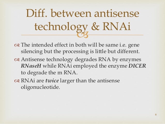 Antisense RNA technology