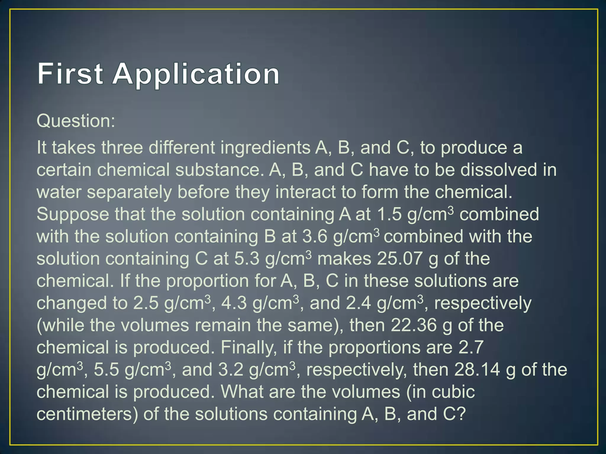 Linear Algebra: Application to Chemistry | PPTX | Chemistry | Science