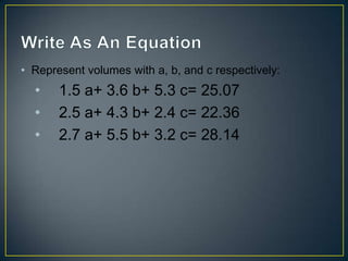 Linear Algebra: Application to Chemistry | PPTX