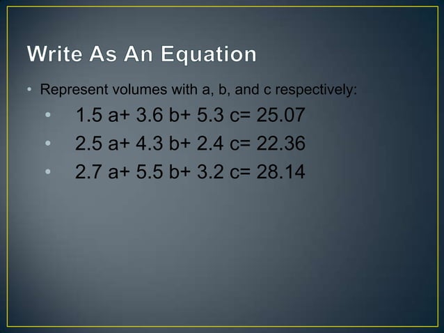 Linear Algebra: Application to Chemistry | PPTX | Chemistry | Science