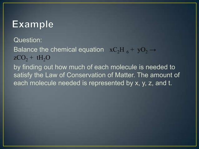 Linear Algebra: Application to Chemistry | PPTX | Chemistry | Science
