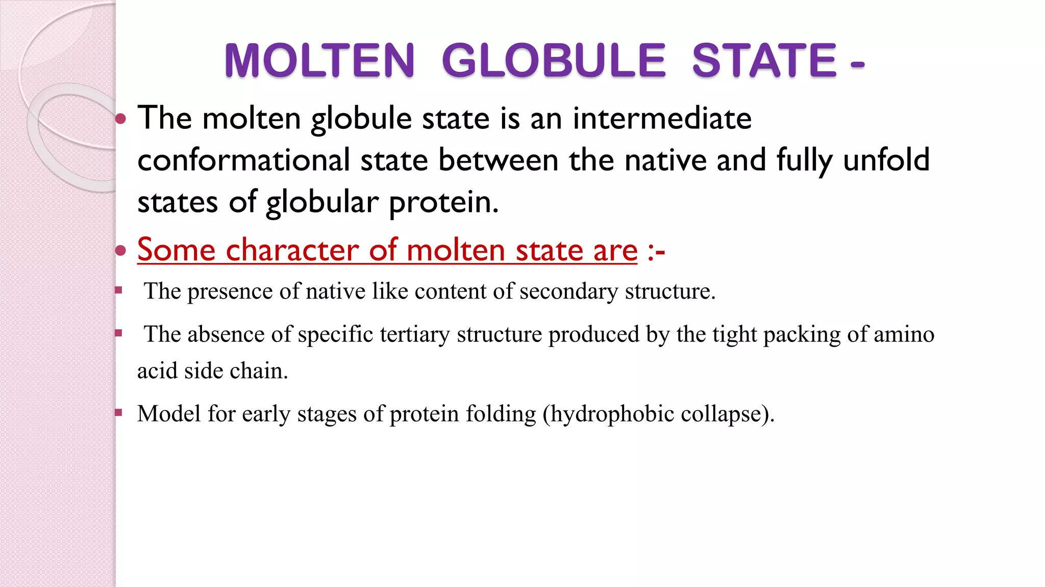 Protein Folding-biophysical and cellular aspects, protein denaturation ...