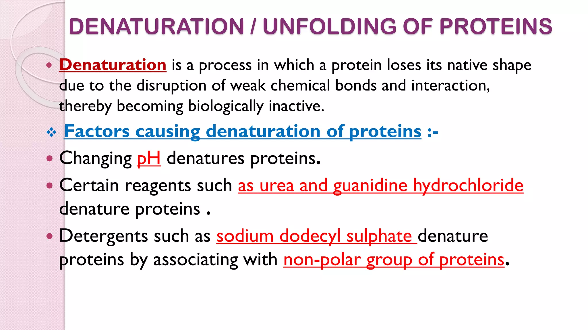 Protein Folding-biophysical and cellular aspects, protein denaturation ...