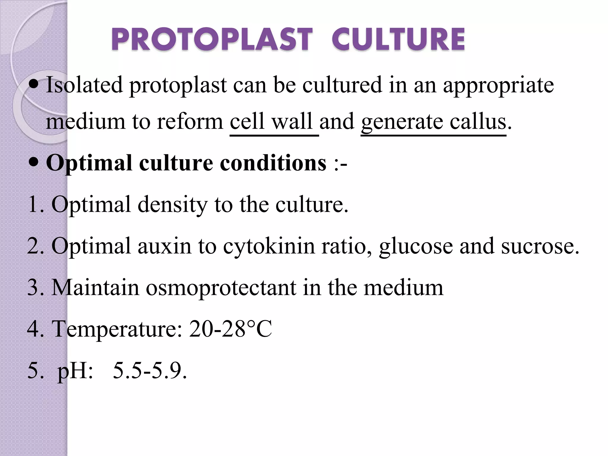 Protoplast isolation,culture & fusion | PPTX