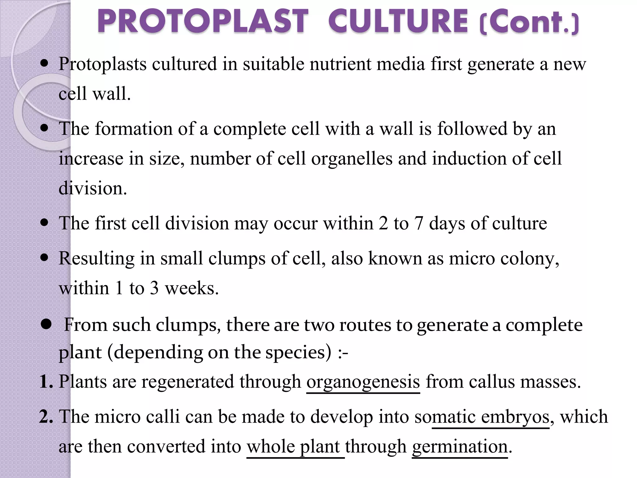 Protoplast isolation,culture & fusion | PPTX