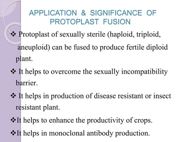 Protoplast isolation,culture & fusion | PPTX | Biological Sciences ...