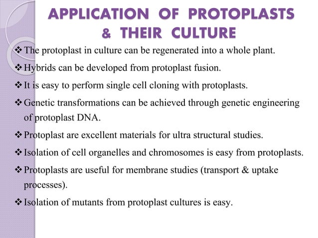 Protoplast isolation,culture & fusion | PPTX | Biological Sciences ...