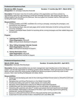 Anish Gupta CV (UI and SharePoint developer) | PDF