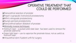 Benign Prostatic Hyperplasia (Surgical Case Presentation) | PPTX