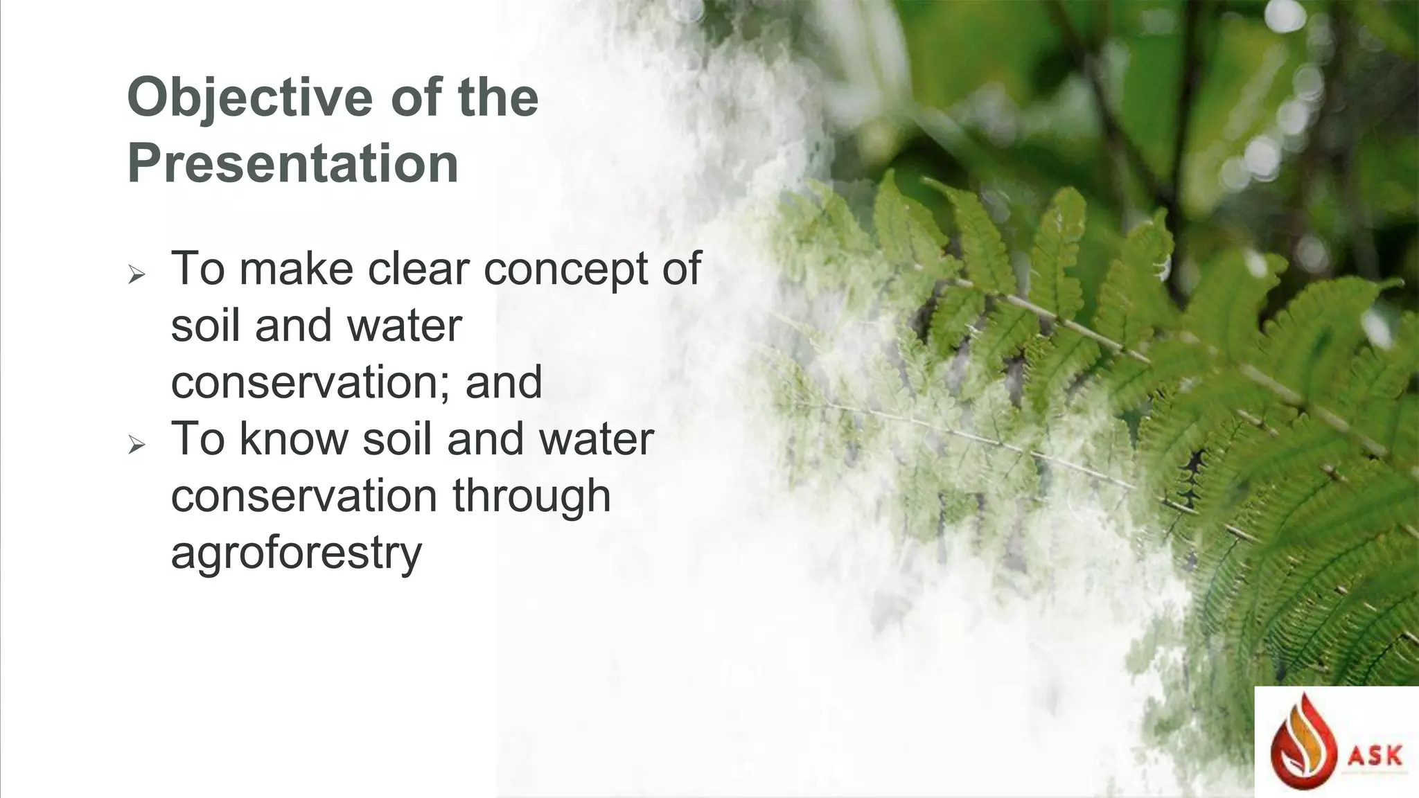 Agroforestry to Soil and Water Conservation | PPTX