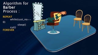 Sleeping Barber Problem algorithm in operating system | PPTX