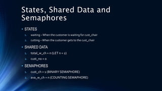 Sleeping Barber Problem algorithm in operating system | PPTX