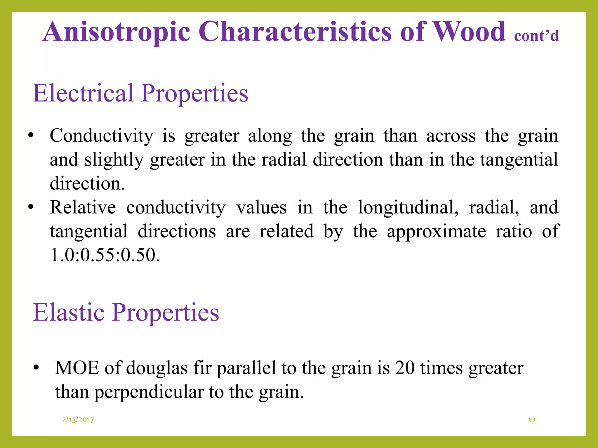 Anisotropic nature of wood | PPTX