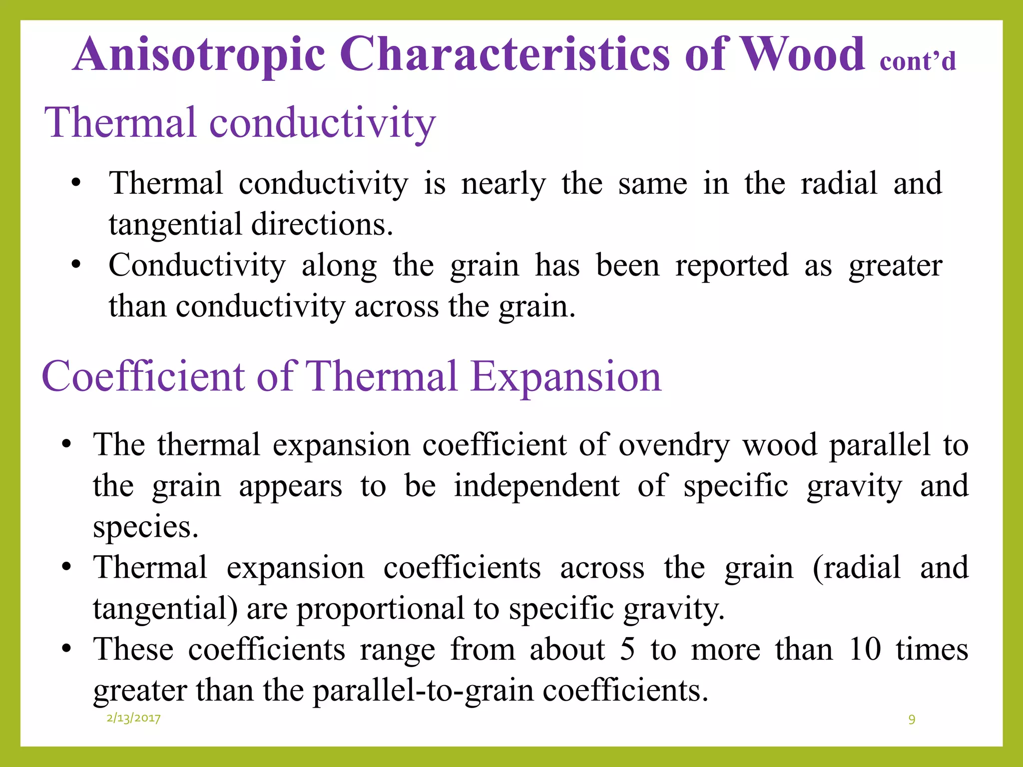 Anisotropic nature of wood | PPTX