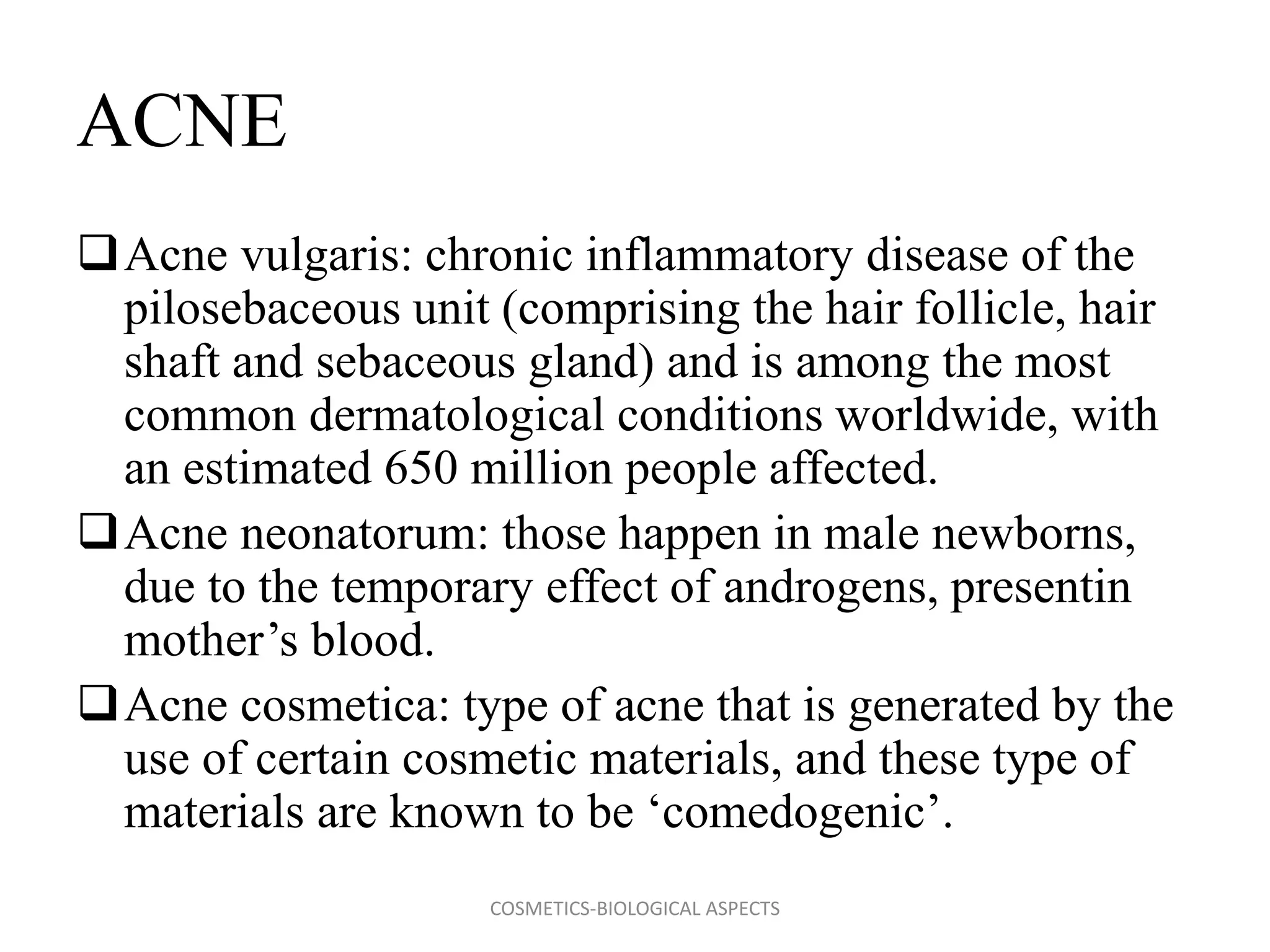 Structure of skin relating to the problem ACNE | PPTX
