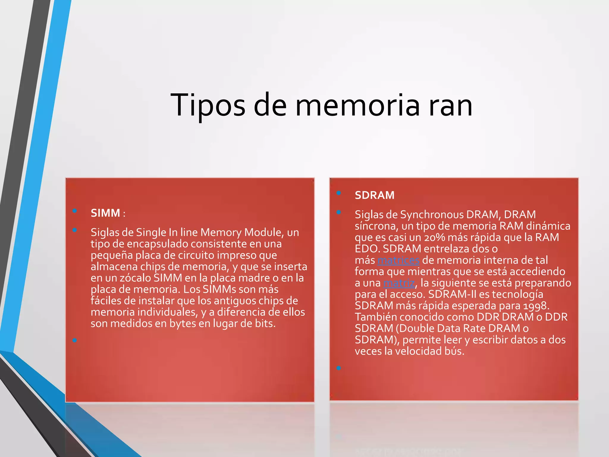 TIPOS DE MEMORIA RAM Y ROM | PPT