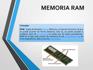 TIPOS DE MEMORIA RAM Y ROM | PPTX