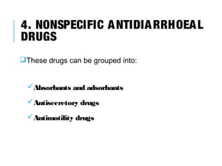 Pharmacology of antidiarrheal drugs | PPT