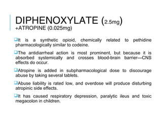 Pharmacology of antidiarrheal drugs | PPT
