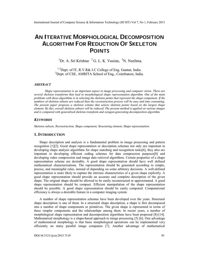 An iterative morphological decomposition algorithm for reduction of skeleton points | PDF