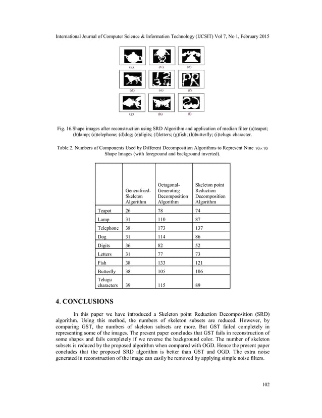 An Iterative Morphological Decomposition Algorithm For Reduction Of Skeleton Points