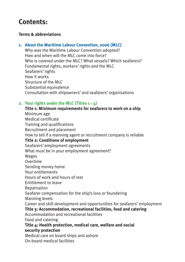 An itf guide for seafarers to the ilo | PDF