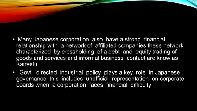 Japanese model in corporate governance | PPTX | Business Accounting ...