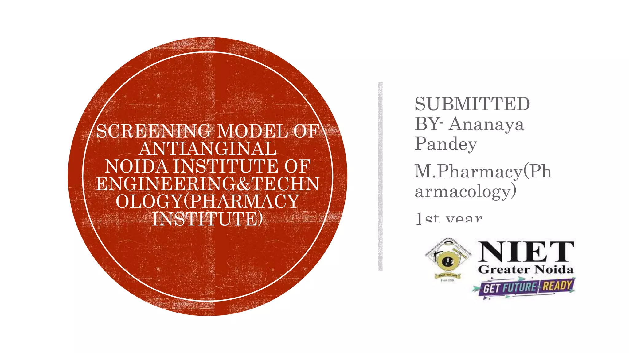 Screening model of antianginal drugs | PPTX