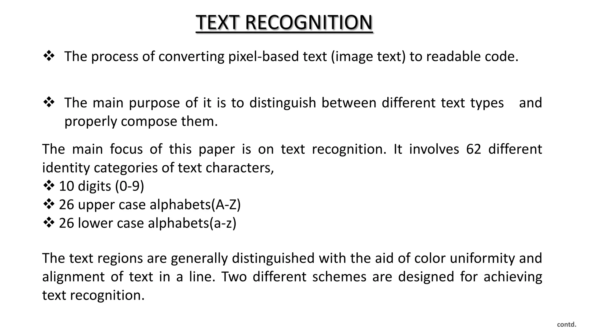 Text detection and recognition from natural scenes | PPTX