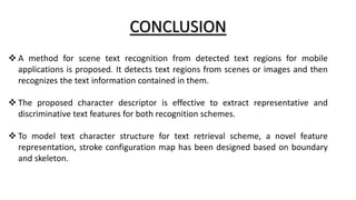 Text detection and recognition from natural scenes | PPTX