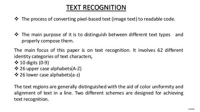 Text detection and recognition from natural scenes