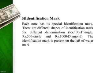 Paper currency recognigation with counterfeit detection using image processing | PPTX