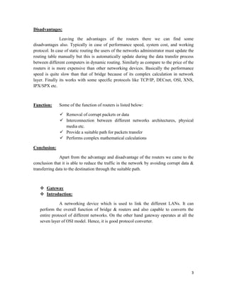 Networking Devices & Its Advantages and Disadvantages | DOCX