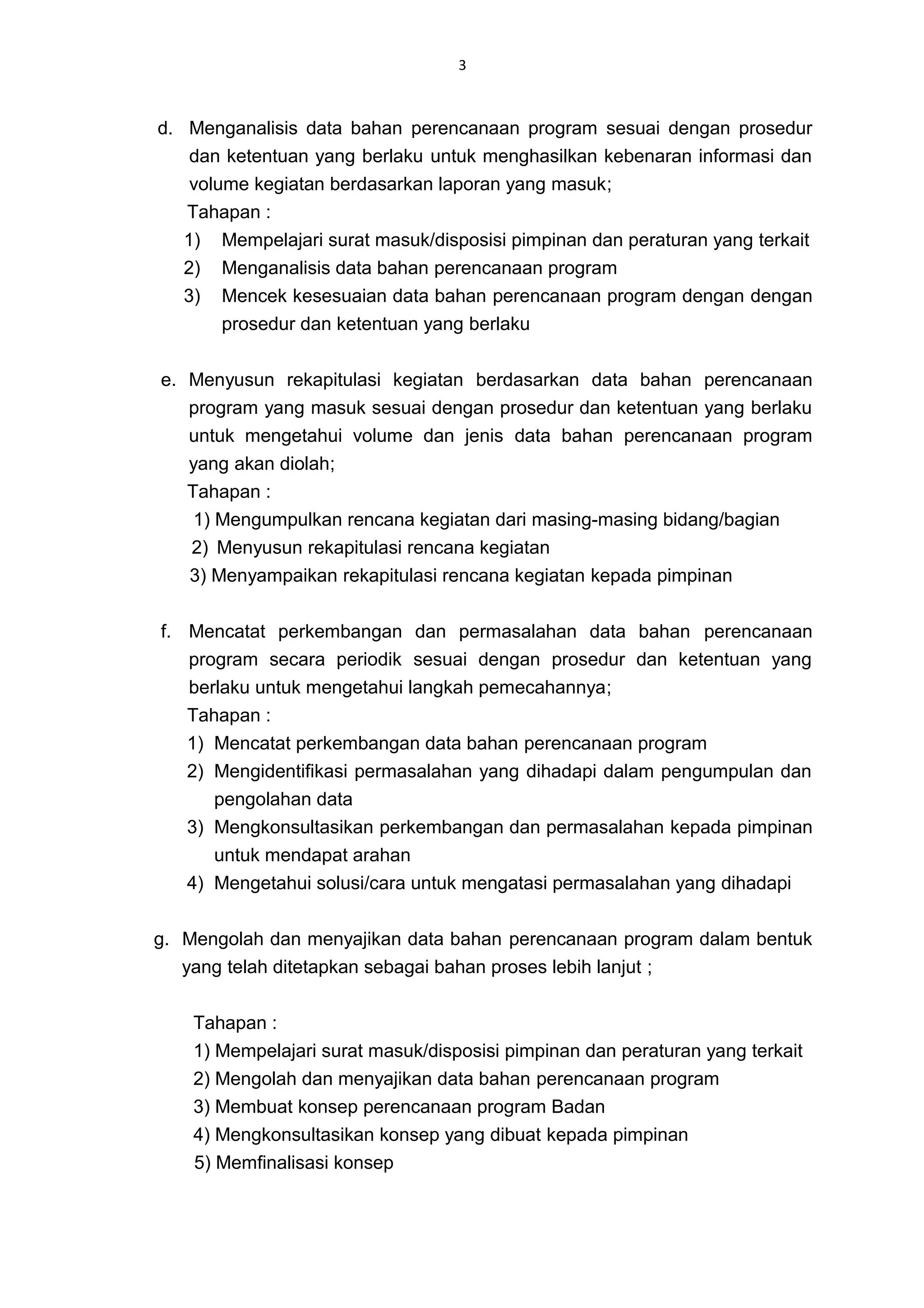 Anjab jfu pengumpul & pengolah data bahan perencanaan program | DOC