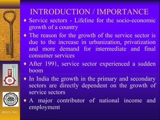 Impact of Service Sectors on Indian Economy | PPT