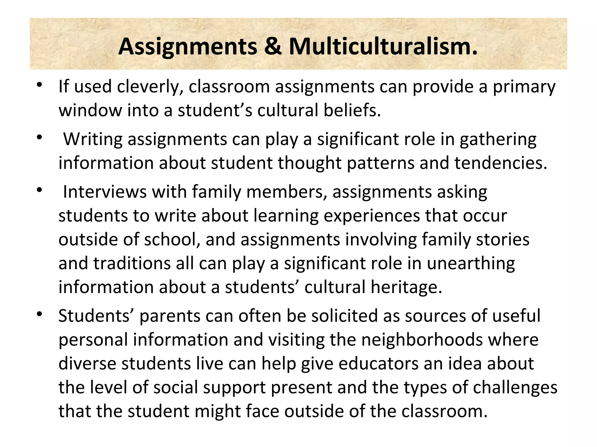 MULTICULTURAL EDUCATION: | PPT