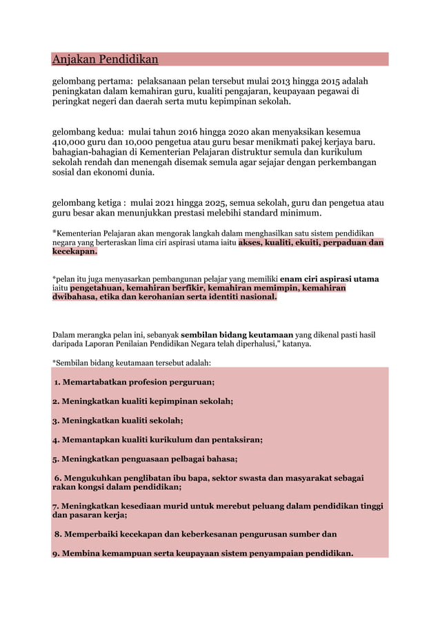 Anjakan pendidikan | PDF