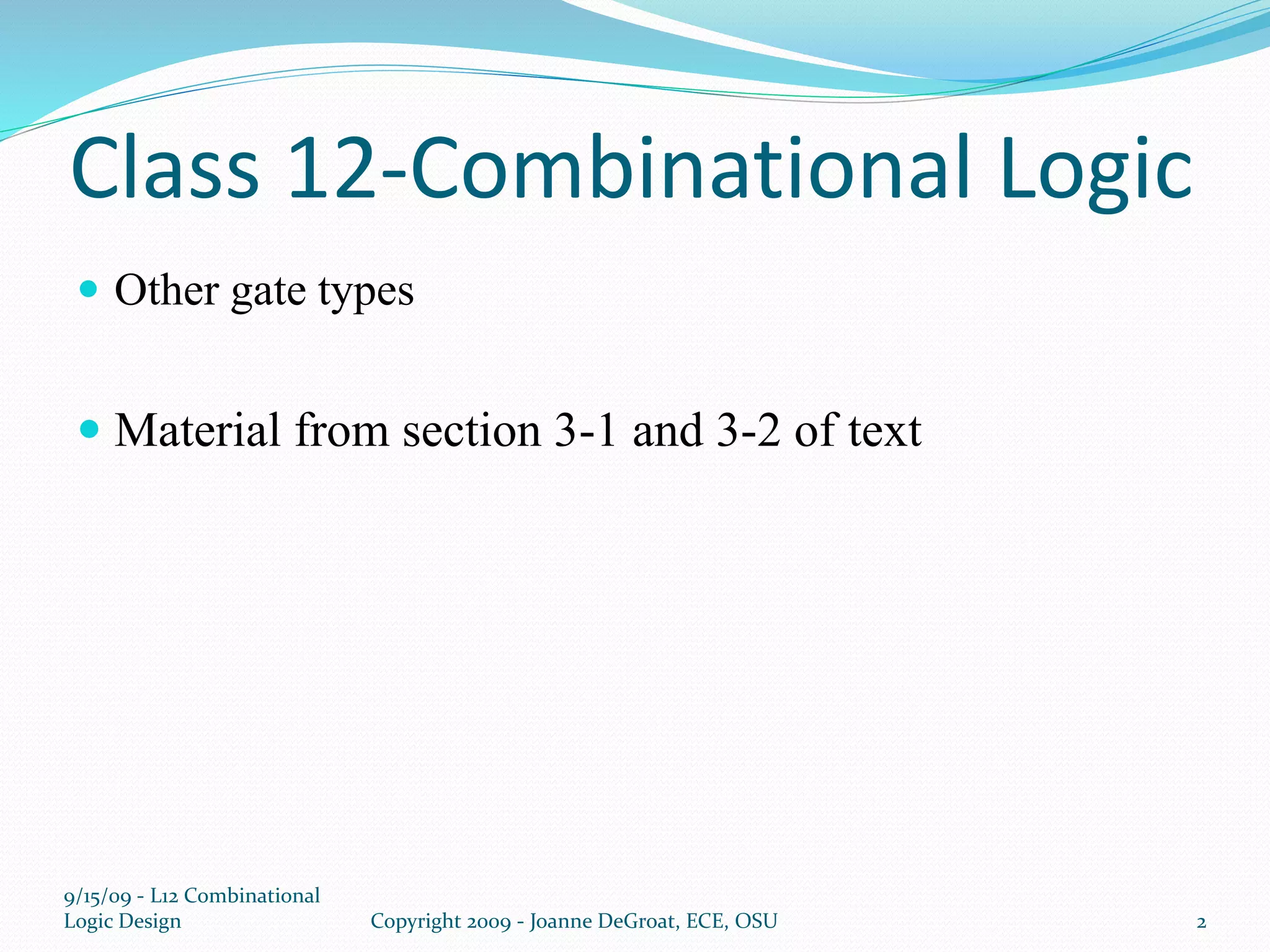 Combinational logic circuits | PPT