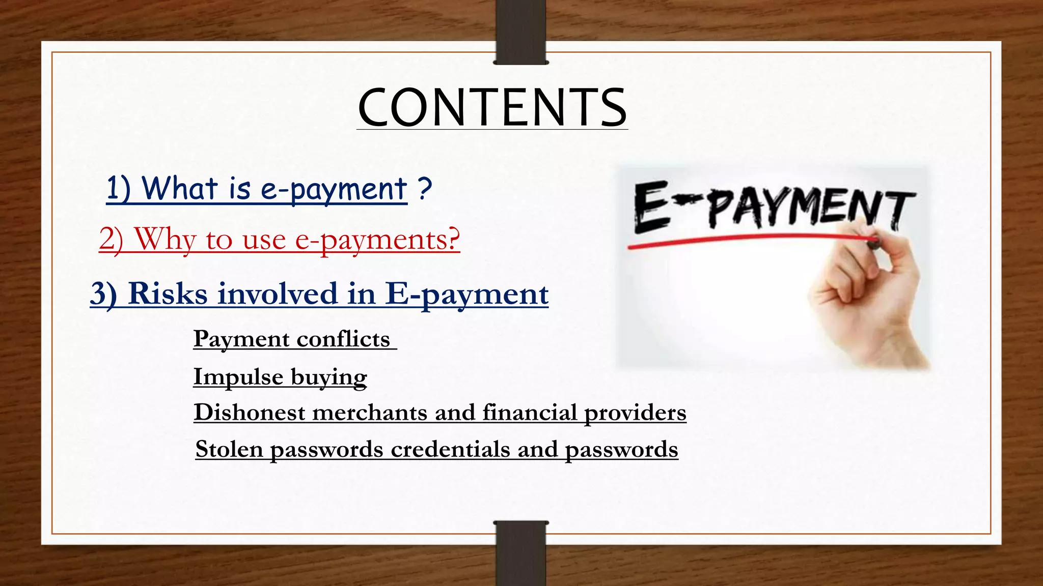 Risks involved in E-payment | PPTX