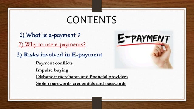 Risks involved in E-payment | PPTX