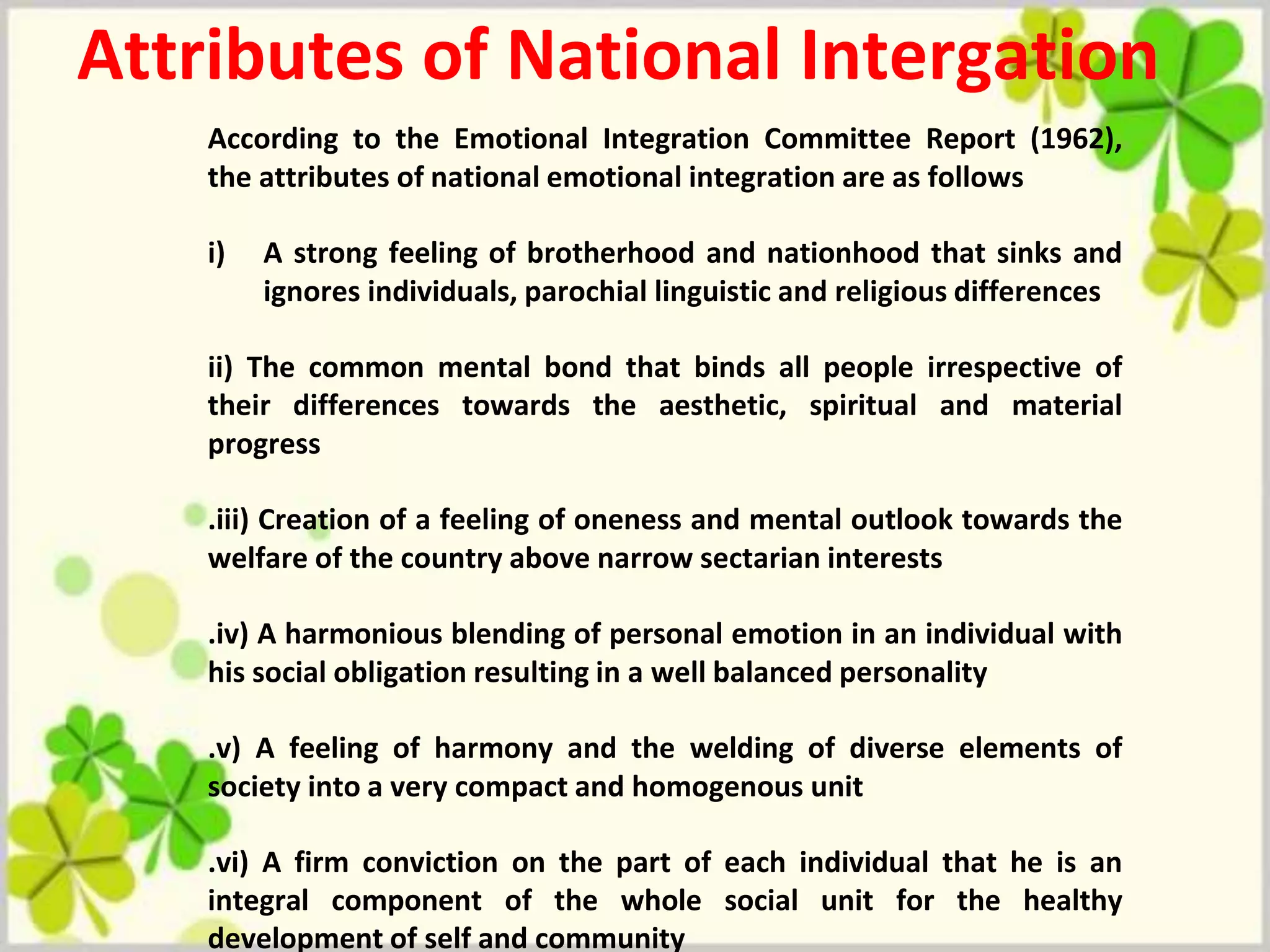 National and emotional integration | PPTX