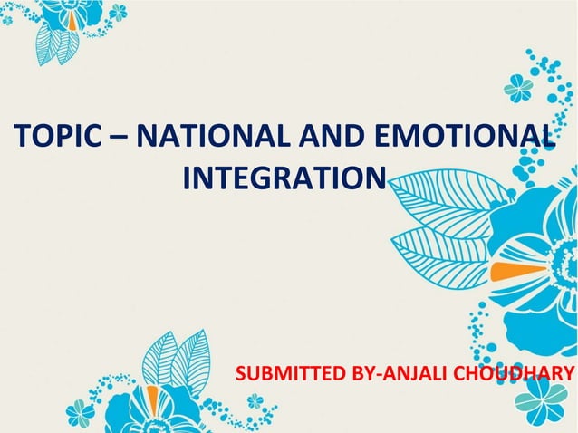 National and emotional integration | PPTX | Secondary Education | Education