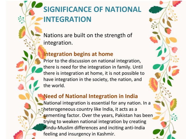 National and emotional integration | PPTX | Secondary Education | Education