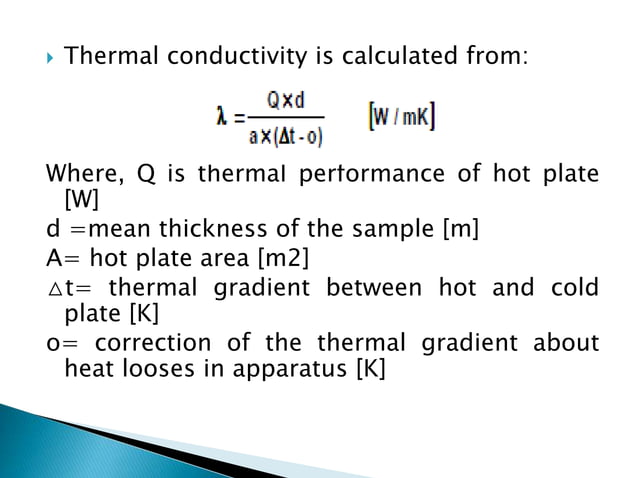 Determination Of Thermal Conductivity Pptx Physics Science