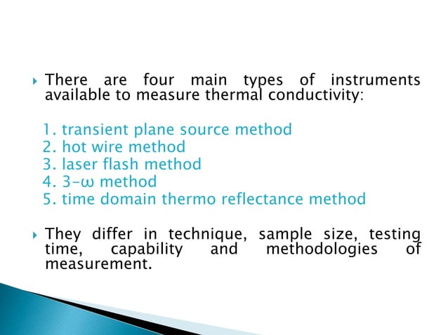 Determination Of Thermal Conductivity Pptx Physics Science