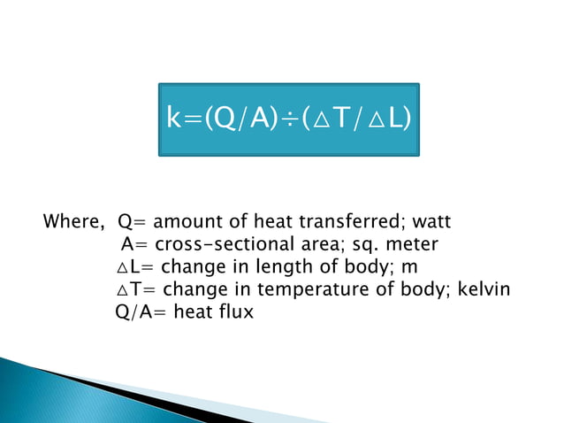 Determination Of Thermal Conductivity Pptx Physics Science