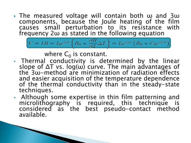 Determination Of Thermal Conductivity Pptx Physics Science