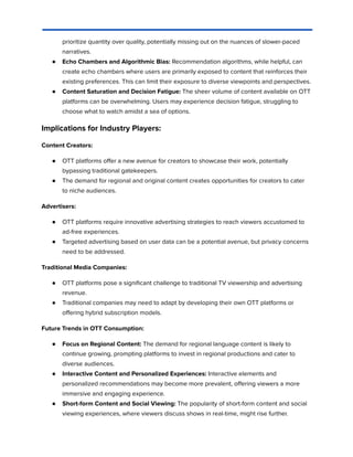 The Impact of OTT on Media Consumption Habits | PDF