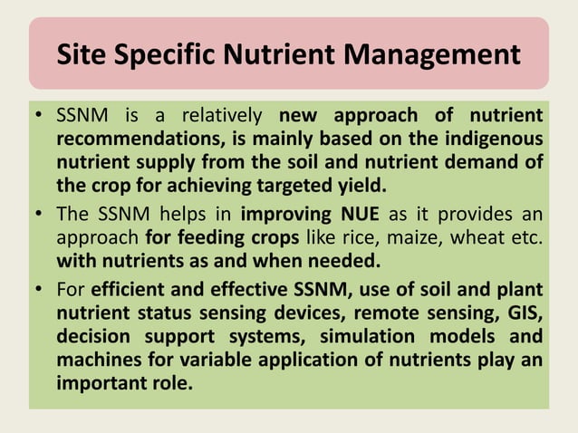 Site Specific nutrient Management for Precision Agriculture - Anjali Patel (IGKV Raipur, C.G) | PPTX